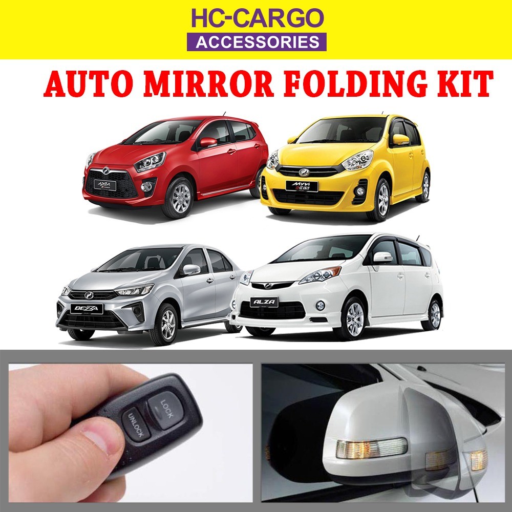 Perodua Bezza Alza Myvi Axia Auto Flip Auto Folding Side Mirror Cover ...