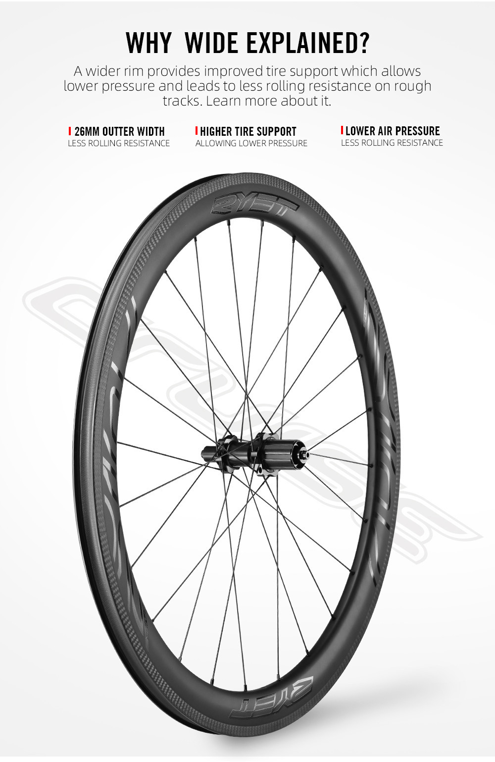 2023 RYET Rim Brake Road Carbon Wheels V Brake Road Carbon Wheels ...