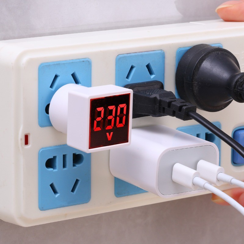 AC50-500V LED Digital Voltmeter Plug - Mini EU Voltage Measurement Plug ...