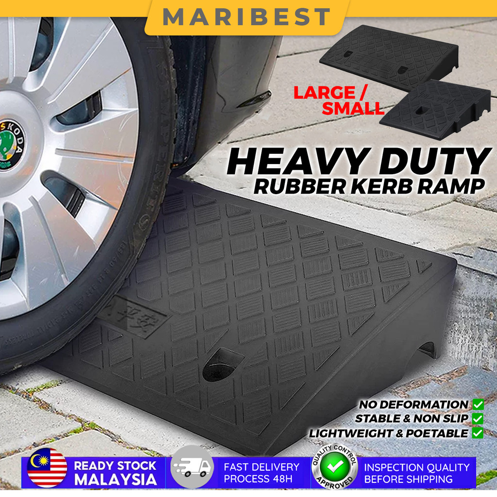[Variable Size] Heavy Duty Rubber Road Driveway Curb Ramp Kerb Wheelchair Car Bike Motorcycle ...