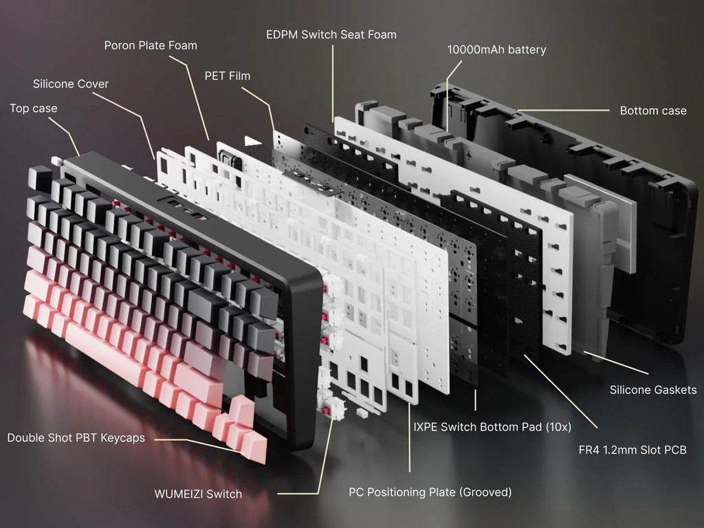 EWEADN X87 PRO /X75 Customized Mechanical Keyboard, Cooperate KAILH & HUANO Switches, RGB ...