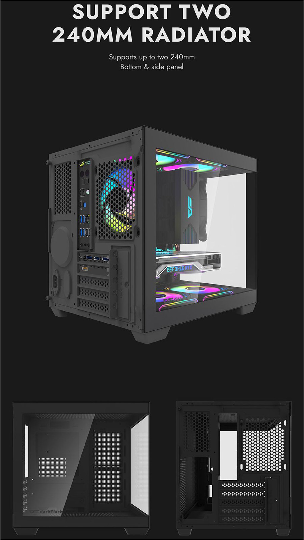 DARKFLASH C275P DUAL CHAMBER MATX PC CASE - BLACK | Shopee Malaysia