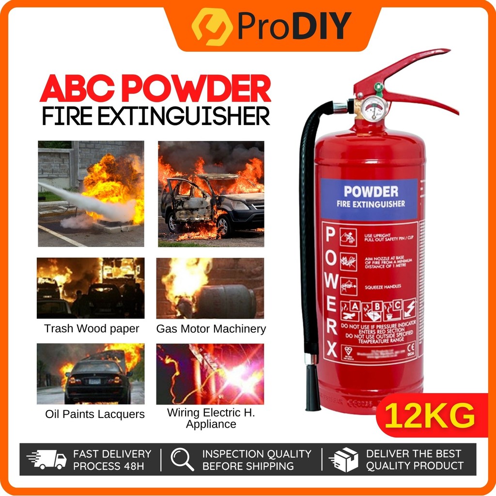 12KG ABC Powder Fire Extinguisher for Car Home Office Portable Multipurpose Fire Extinguisher ...