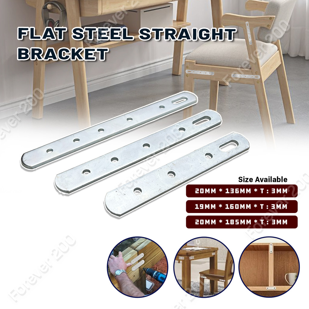 L05 Flat Steel Straight Bracket Joining Drawer Cabinet Pendakap Keluli ...
