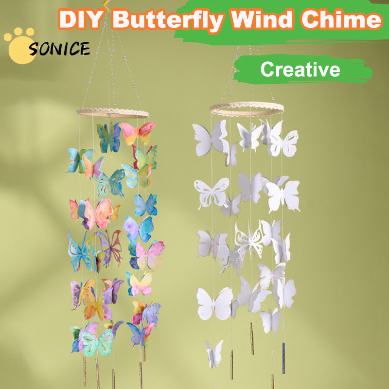 Butterfly Wind Chime Kit for Kids Make Your Own Butterfly Wind Chime ...