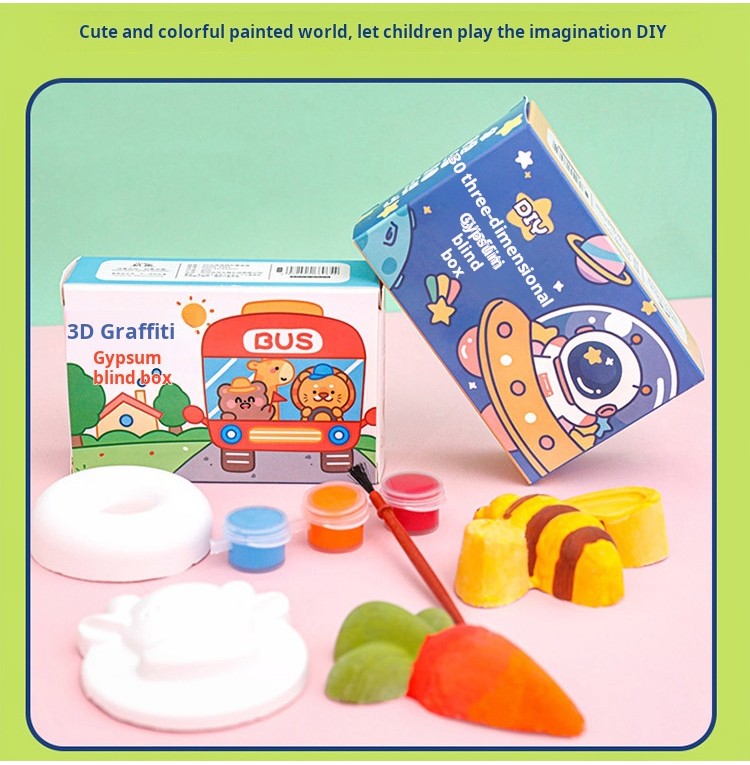 Diy Plaster Doll Coloring Blind Box Creative Graffiti Plaster Doll ...