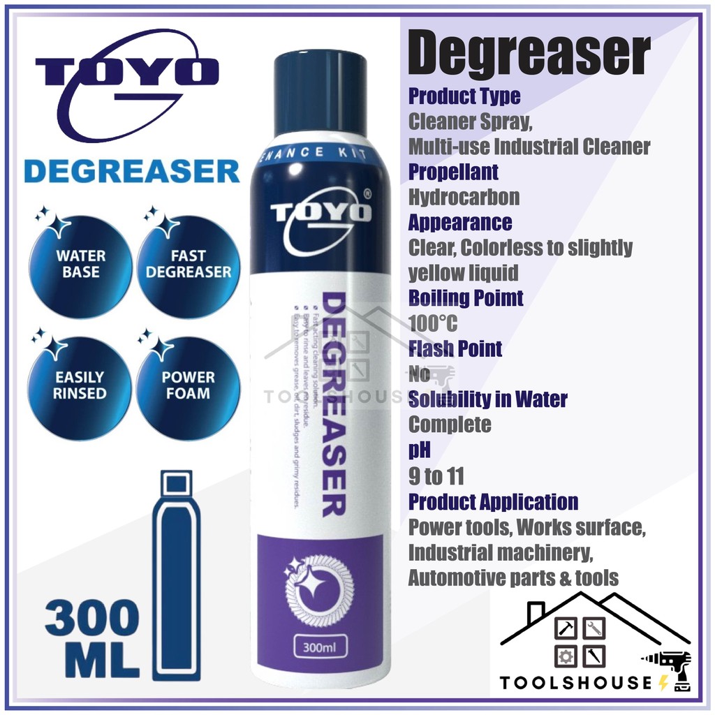 Toyo-G Degreaser Spray - Aerosol for Cleaning (300ml) 除油喷雾 | Shopee ...