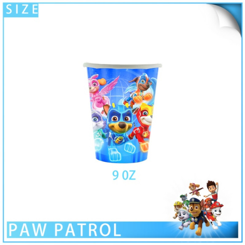 Paw Patrol Blue themed birthday party, cartoon characters, flag banners ...