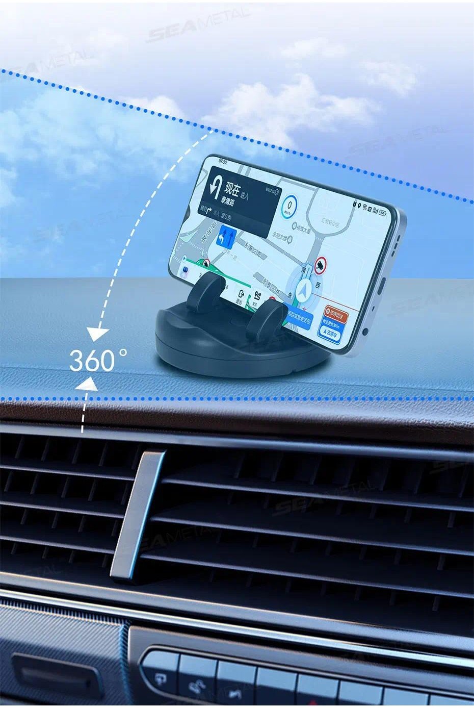 [Local Stock] 2pcs ABS Car Phone Holder 2 In 1 Dashboard 360° Head-Up ...