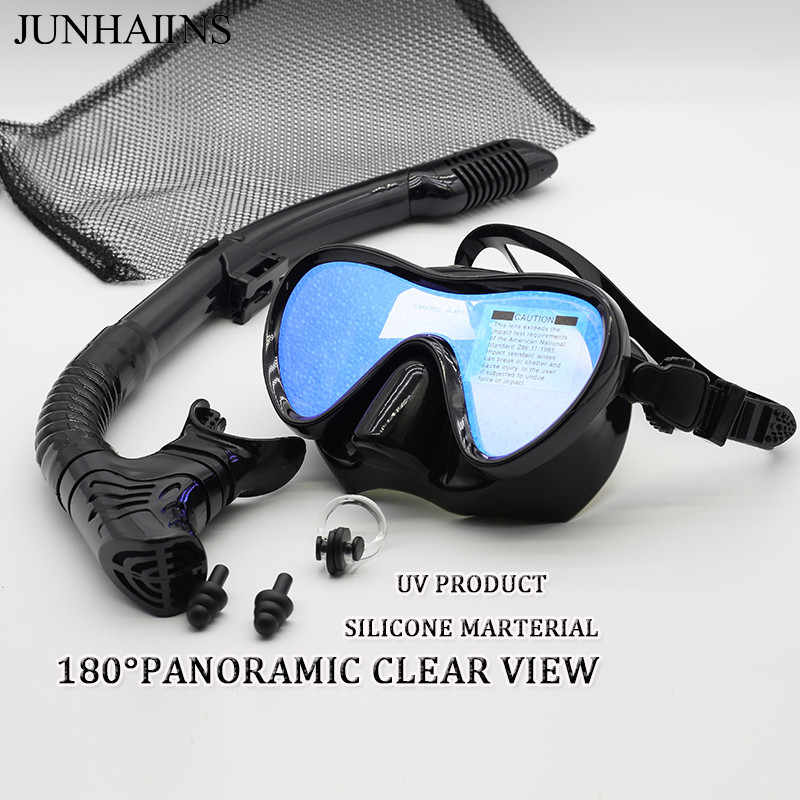 JUNHAIINS Professional Silicone Scuba Diving Mask Breathing tube UV ...