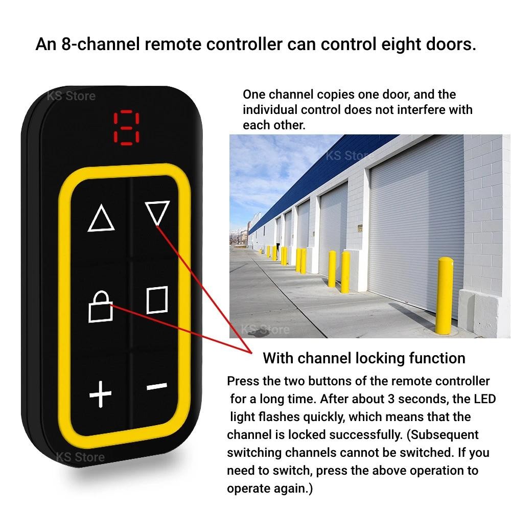 300-915MHz Garage Door Remote Control Rechargeable Multi-Frequency Code Grabber Clone Gate Key ...