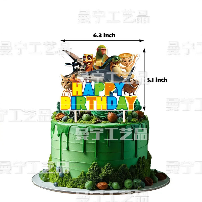 Italian Brainrot Tralalero Tralala Balloons Cake Topper Backdrop ...