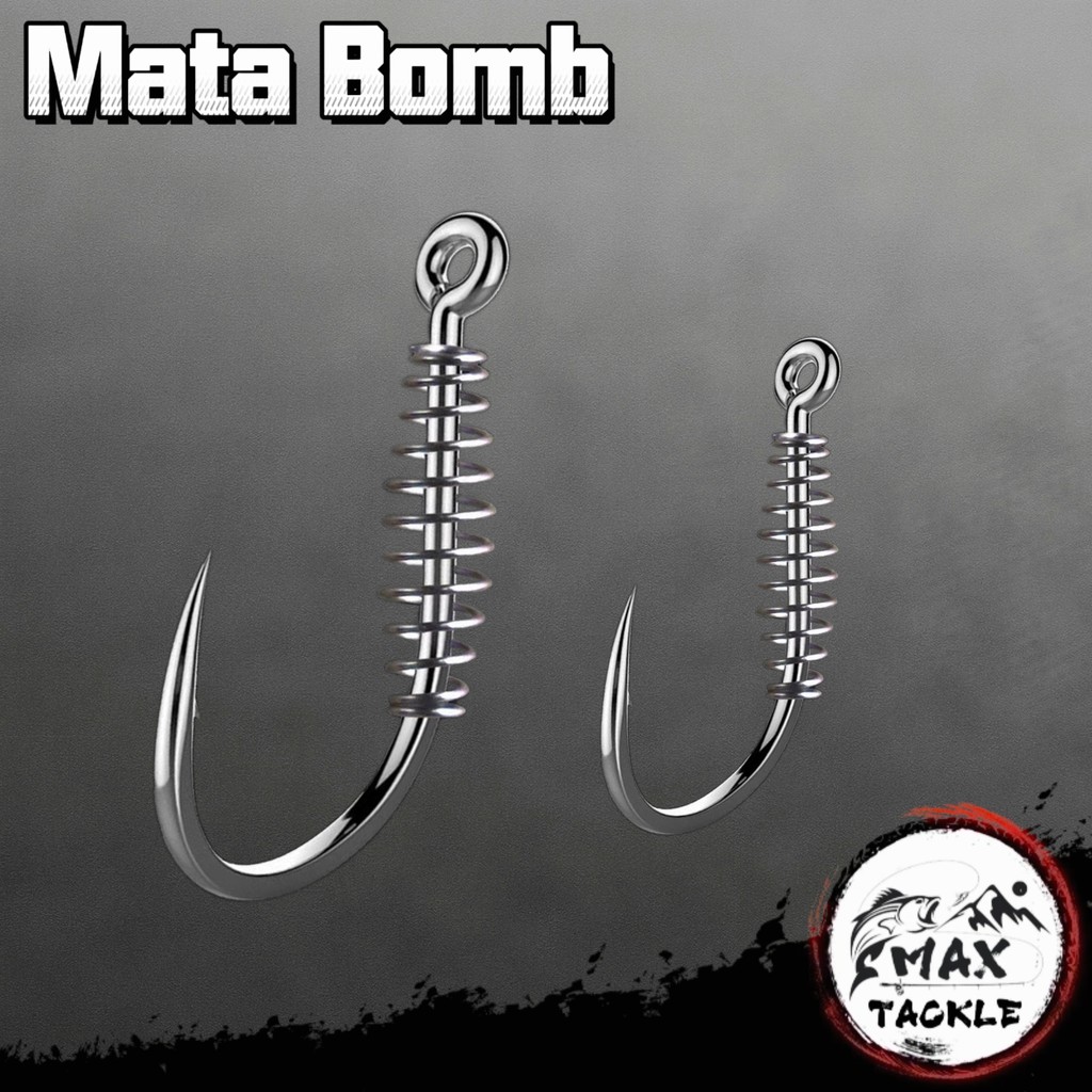 Mata Bomb Fishing Spring Feeder Hook with barbed hook Stainless Steel ...