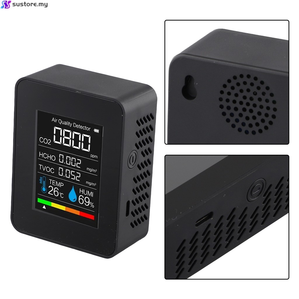 [Super] Air Quality Monitor 5in1 Indoor Carbon Dioxide Detector ...