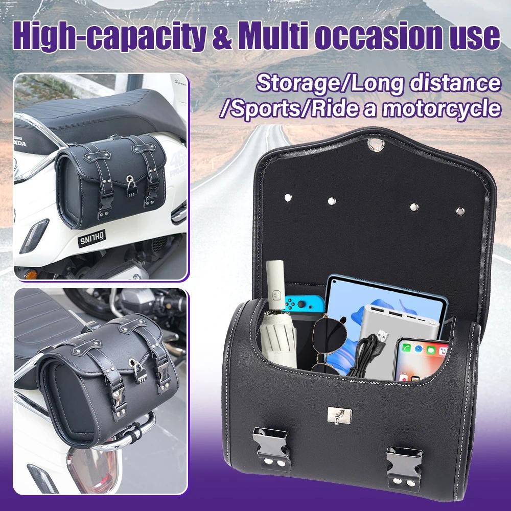 Black Edge-lined Thickened Inner Mesh Bag Universal Motorcycle Saddle ...