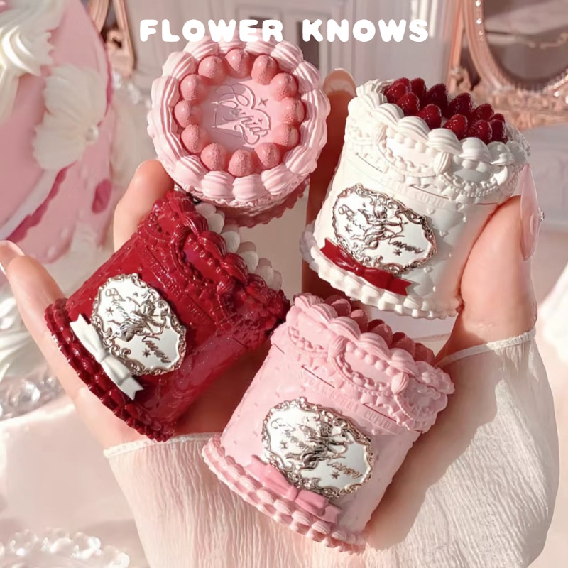 FLOWER KNOWS Lip Gloss 花知晓唇釉草莓丘比特系列丝绒雾面 Strawberry Cupid Series Cake ...