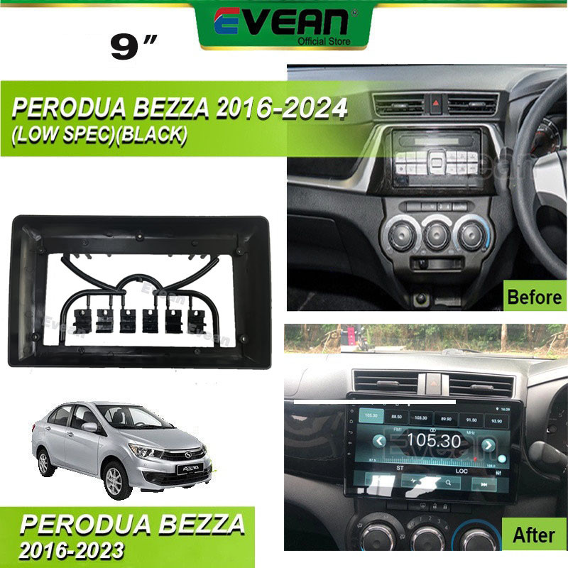 Perodua BEZZA 2016-2024 Android Player Casing Frame 9" inch with ...