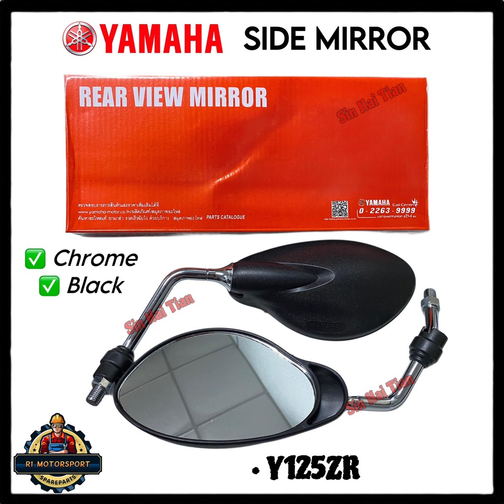 Yamaha Y125Z Y125ZR Side Mirror Cermin Tepi Original Standard Black ...