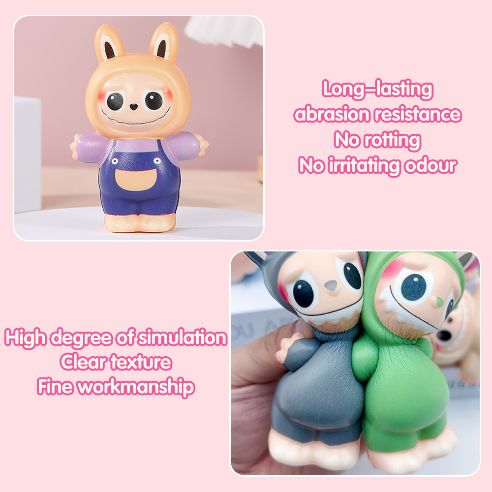 Bevavar Labubu Doll Squishy Toys EVA Scarf Doll Stress Relief Toys Kids ...