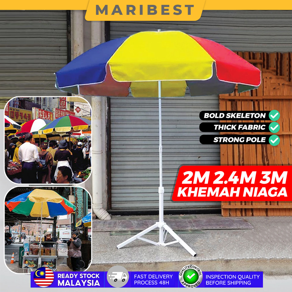 2M 2.4M 3M Night Market Canopy Camping Tent Payung Niaga Canopy Lipat ...
