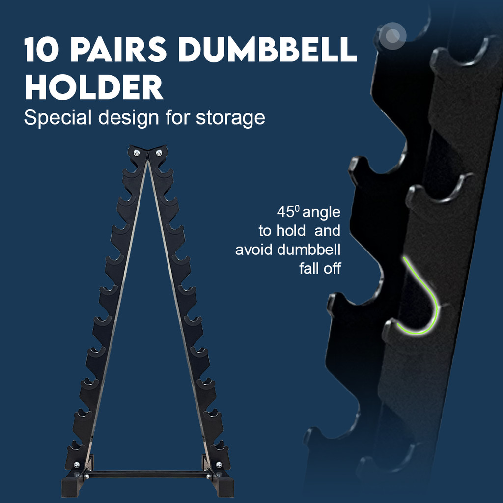Dumbbell Rack A-Shape (10 Pairs) /Rak Dumbbell Bentuk A (10 Pasang ...