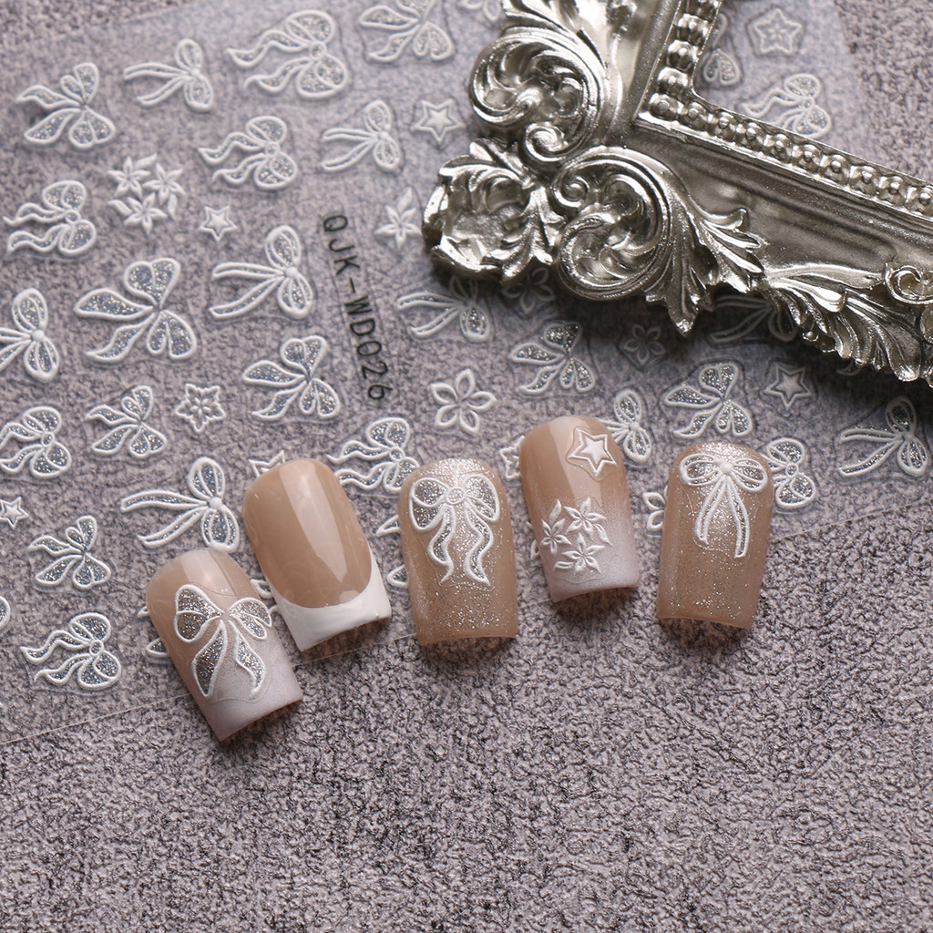 HAMA NAIL Embossed Nail Stickers Wholesale Bow Heart Nail Decoration ...