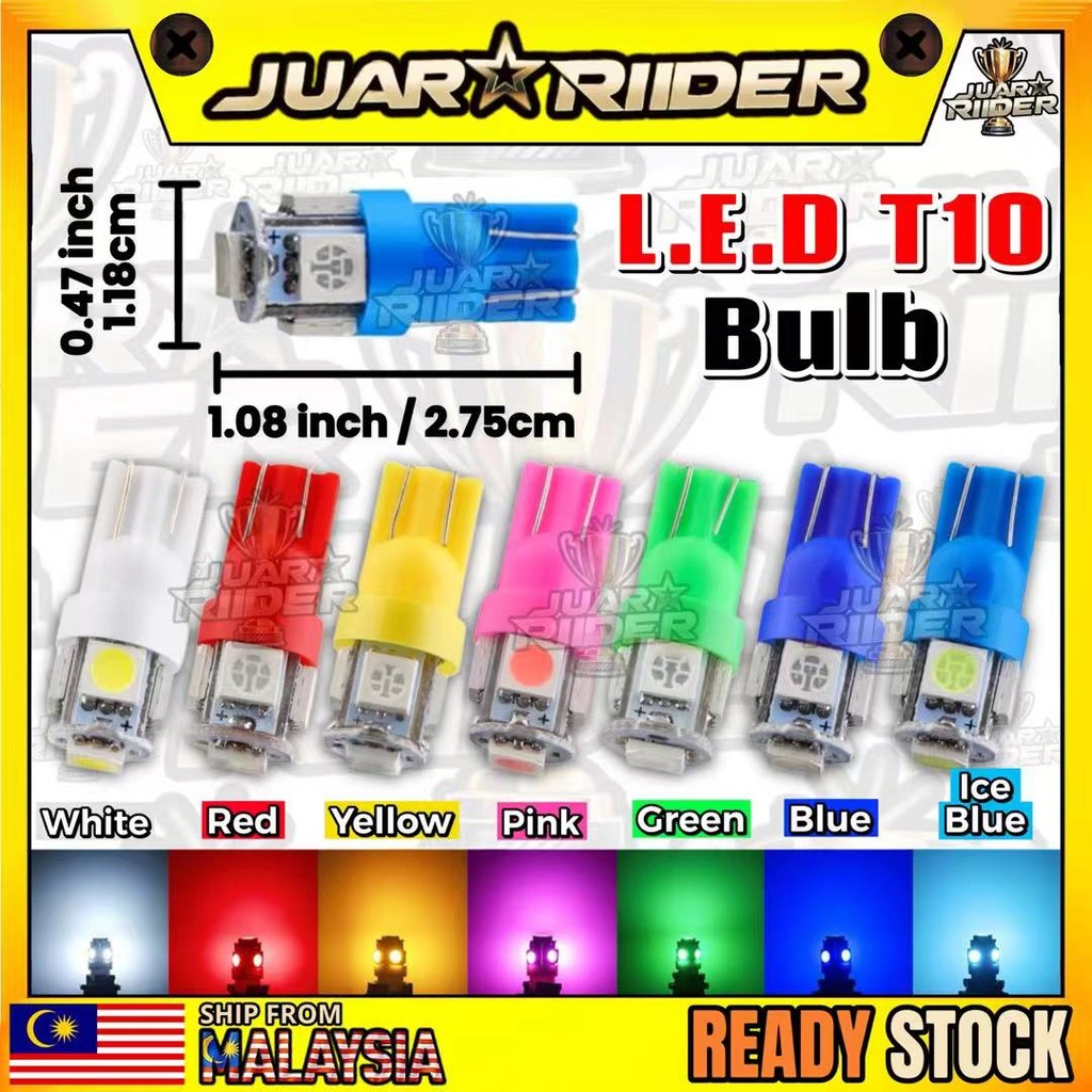 T10 LED TRIPLE CHIP Car & Motorcycle 5smd Lampu LED Kereta Motor Car ...