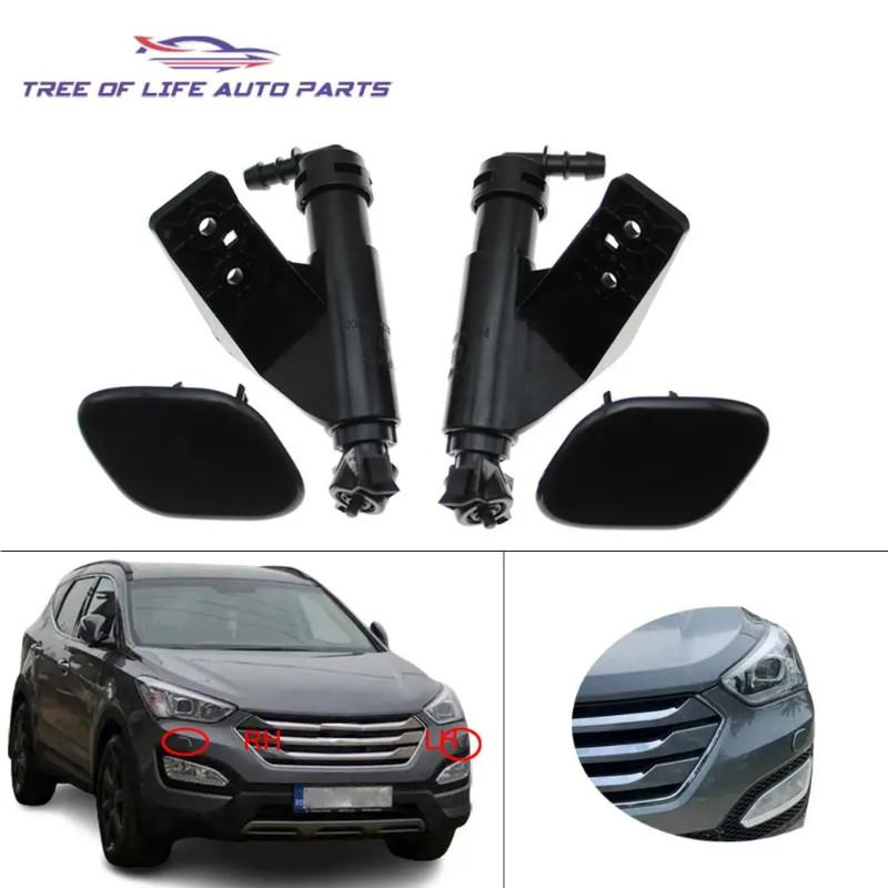Front Headlight Washer Nozzle Headlamp Cleaning Spray Pump+ Cover Cap ...