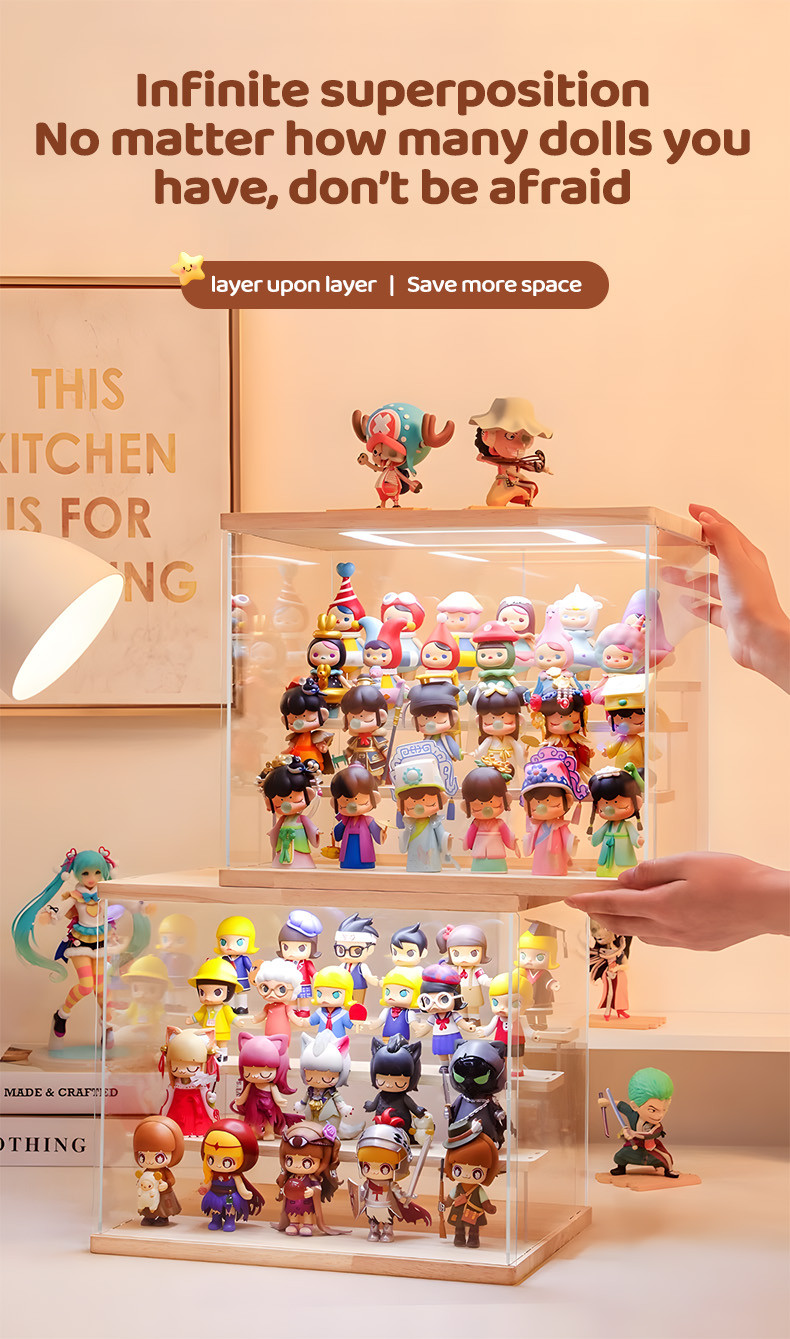 Acrylic Display Box with Ring LED Lights for Action Figure Display Box ...