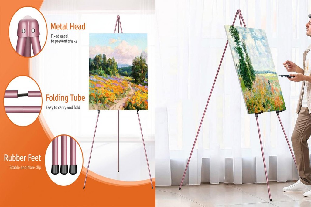 Travel-friendly Art Easel Foldable Display Stand Portable Metal Tripod ...