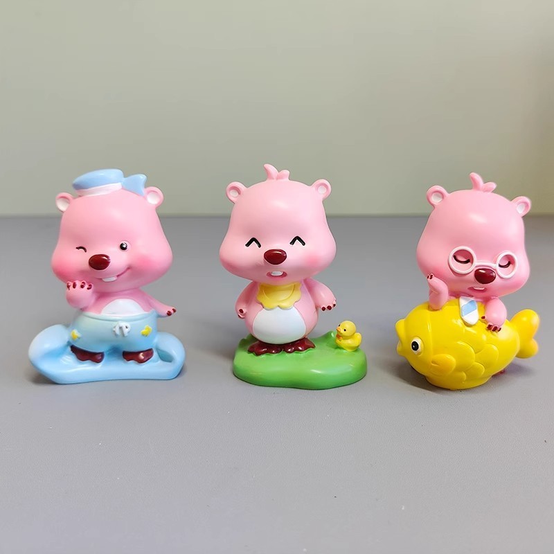 Pink loopy beaver cute doll blind box set cartoon girly heart figure ...