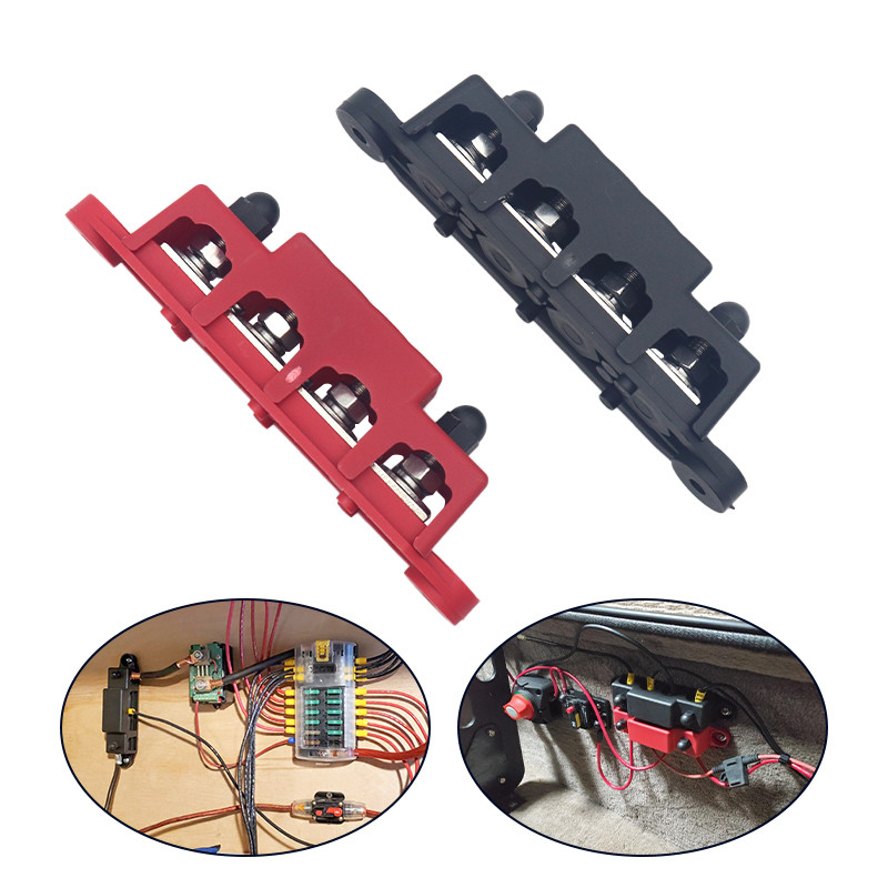12V 250A Positive Negative M8 M10 Bus Bar Terminal Battery Power Distribution Block With Cover ...