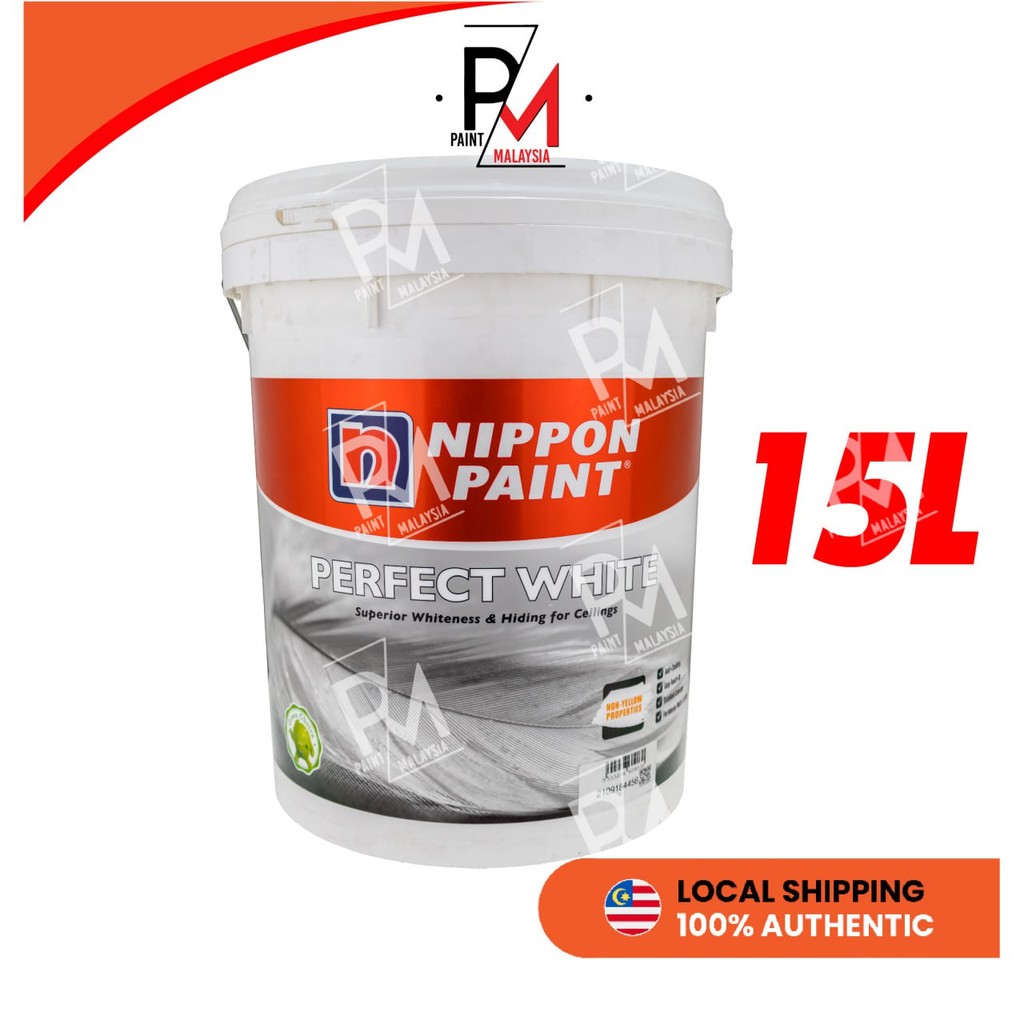 NIPPON PAINT Perfect White 15 Liter Interior Matt Finishing Ceiling ...
