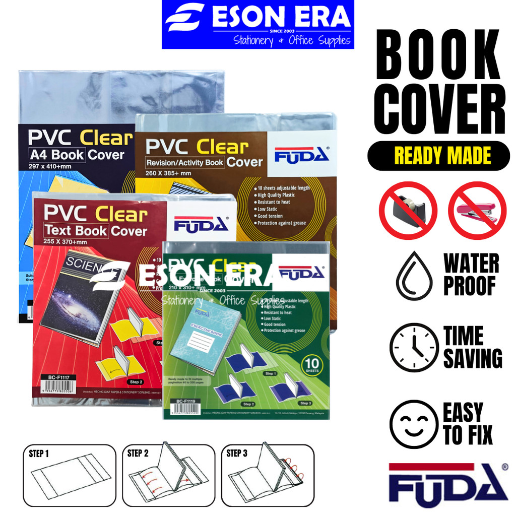 [Ready Made] Fuda/Elite Book Cover PVC Extra Thick A4, Text Book, F5 ...