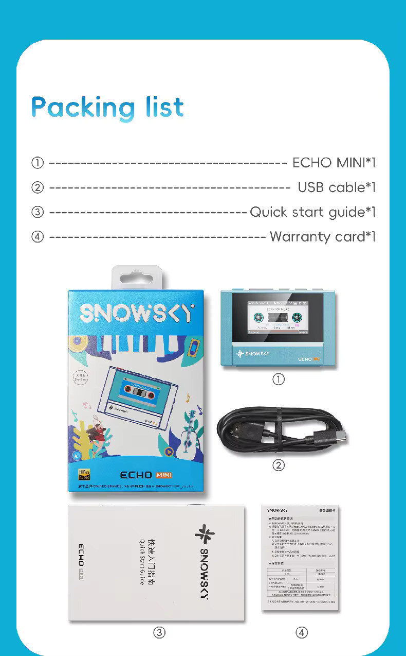 Snow Sky Echo Mini: HiFi Bluetooth MP3 Music Player, 15 Hours Playback ...