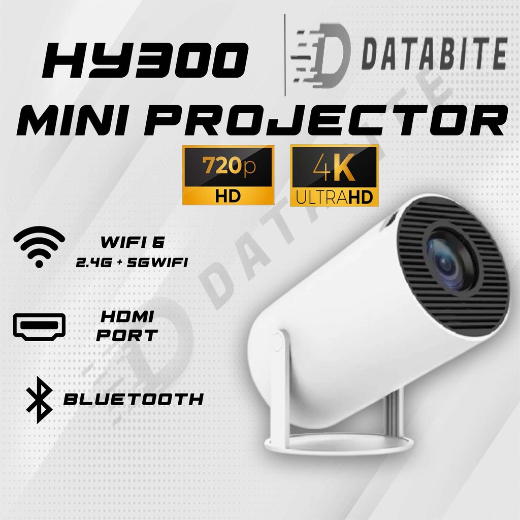 HY300 Mini Projector Wireless Pro Wifi 6 Bluetooth Cinema Android 11 ...