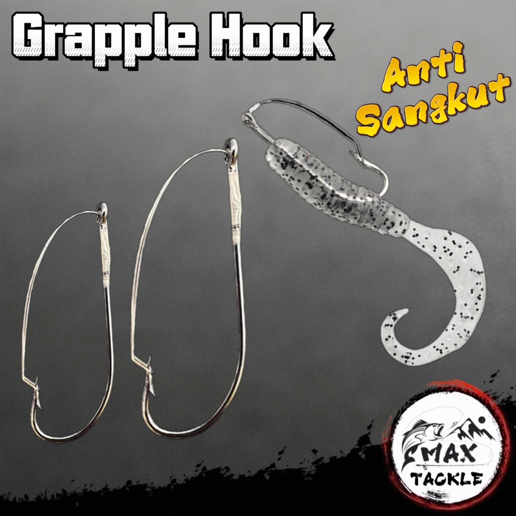 GRAPPLE Fishing Hook Anti Sangkut High Quality Steel Mata Kail Casting ...