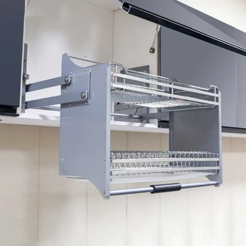 Cabinet Hanging Cabinet Lifting Basket, Pull-Down Kitchen Storage Rack ...