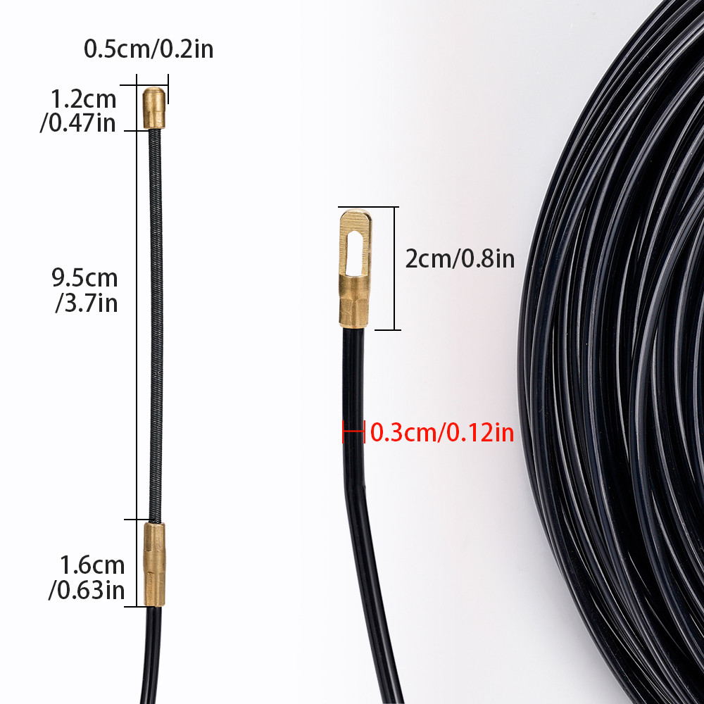 Nylon through wall wire black fiber optic cable puller is used to ...