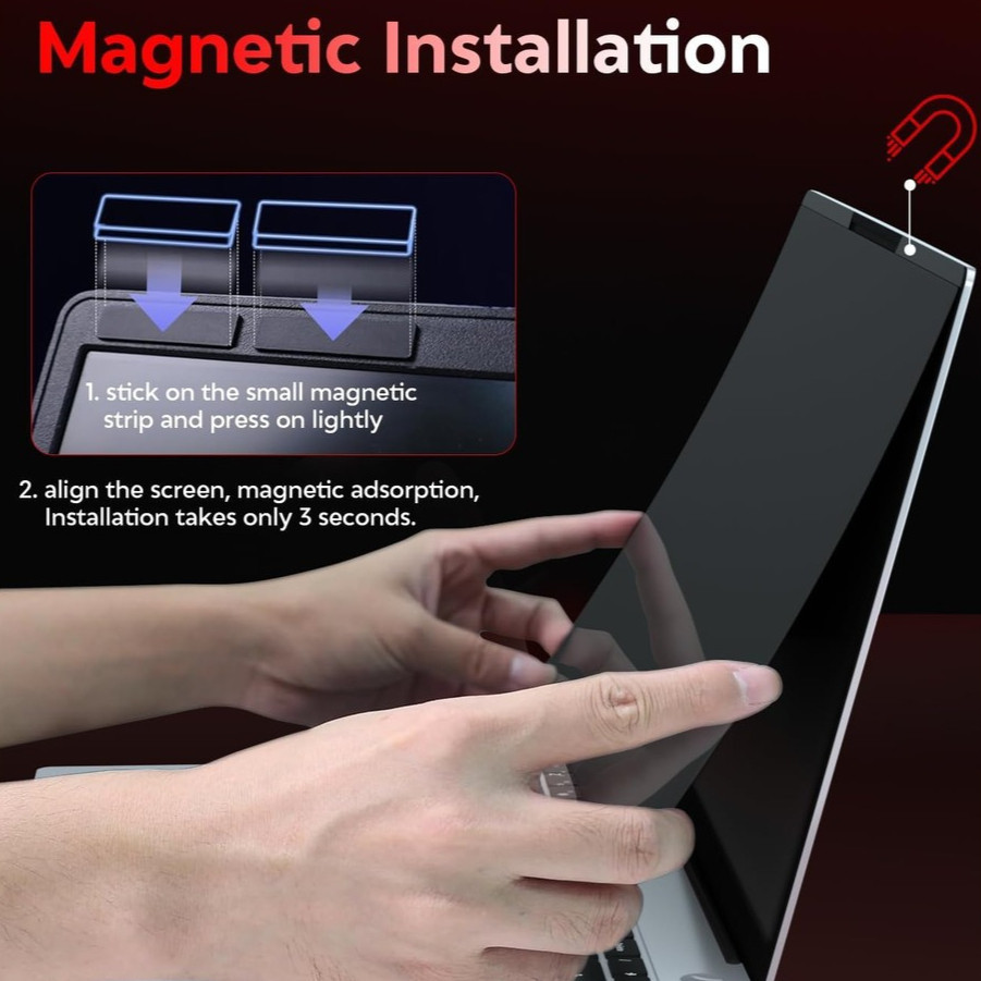 Computer Magnetic Privacy Screen Protector for Laptop 16:9 16:10 Aspect ...