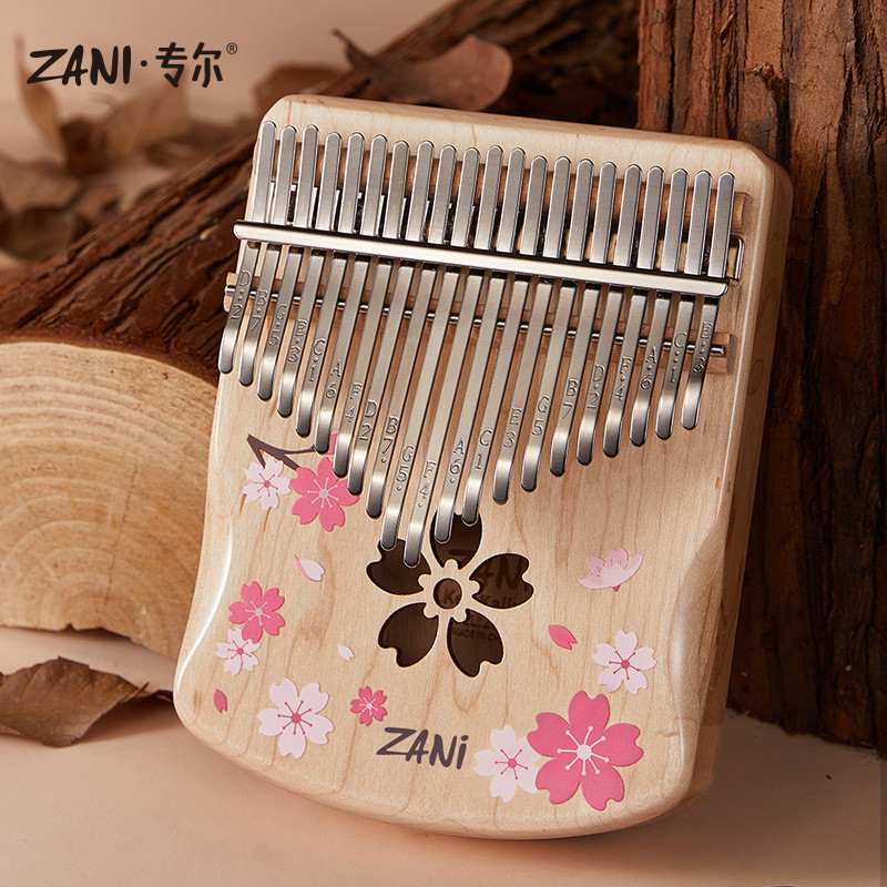 ZANI 21 KEYS MAPLE WOOD GROOVE NATURE SAKURA CUTE MUSIC KALIMBA CNY ...
