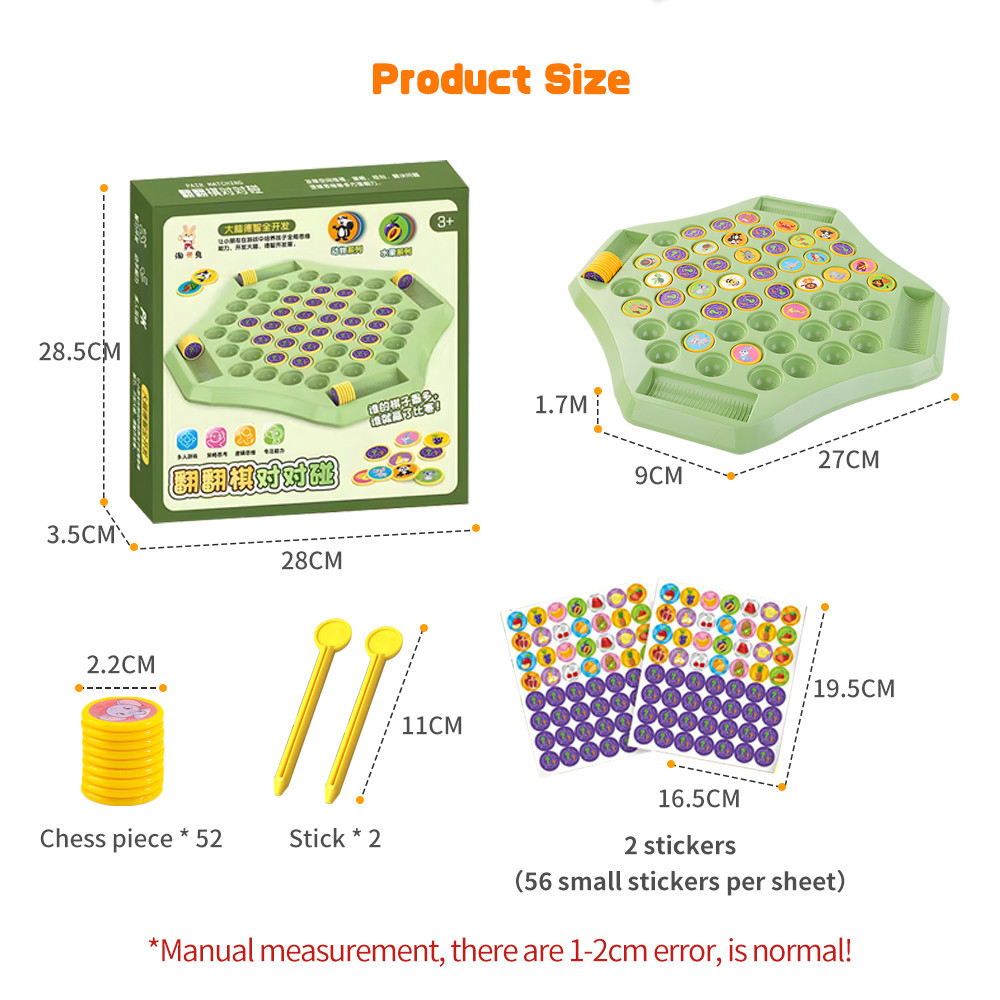 BEVAVAR Kids Flipping Chess Match Animal Fruit Board Games For Kids ...