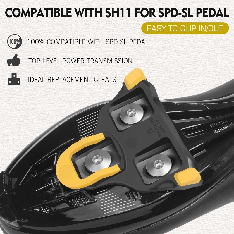 BUCKLOS Cleats Pedal Cleats 0/2/6 Degrees Rb Cleats Attachment with ...