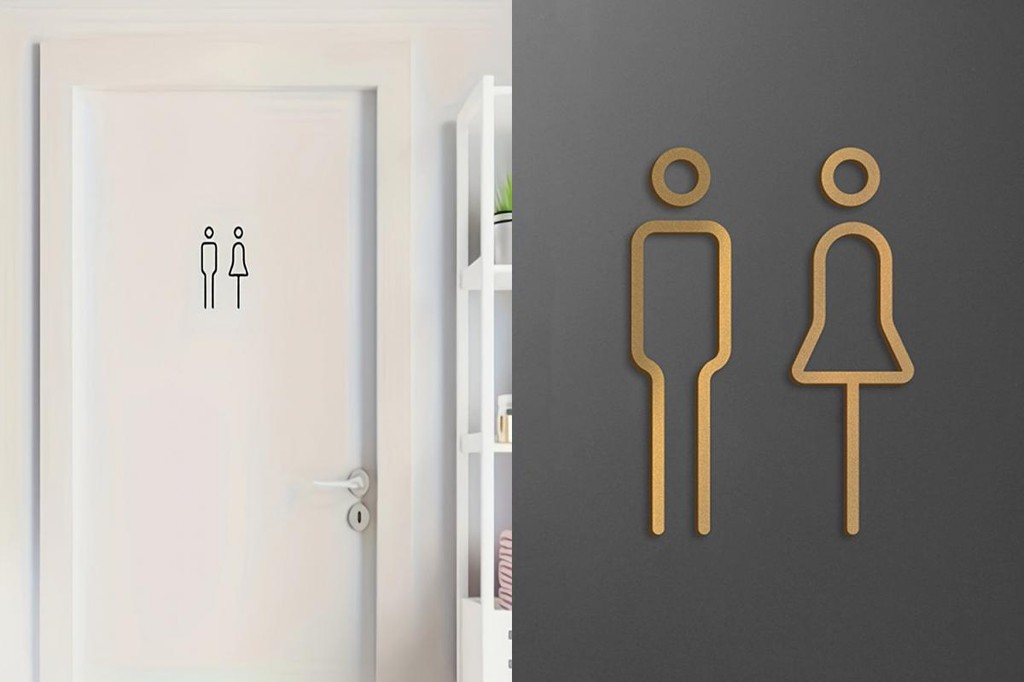 moreorders| Restaurant Bathroom Sign Acrylic Bathroom Sign Modern 3d ...