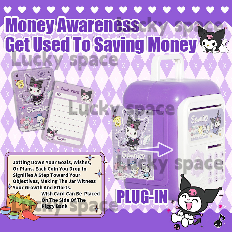 Labubu Key Piggy Bank Toys For Kids Kuromi Tabung Duit Kanak Kanak ...