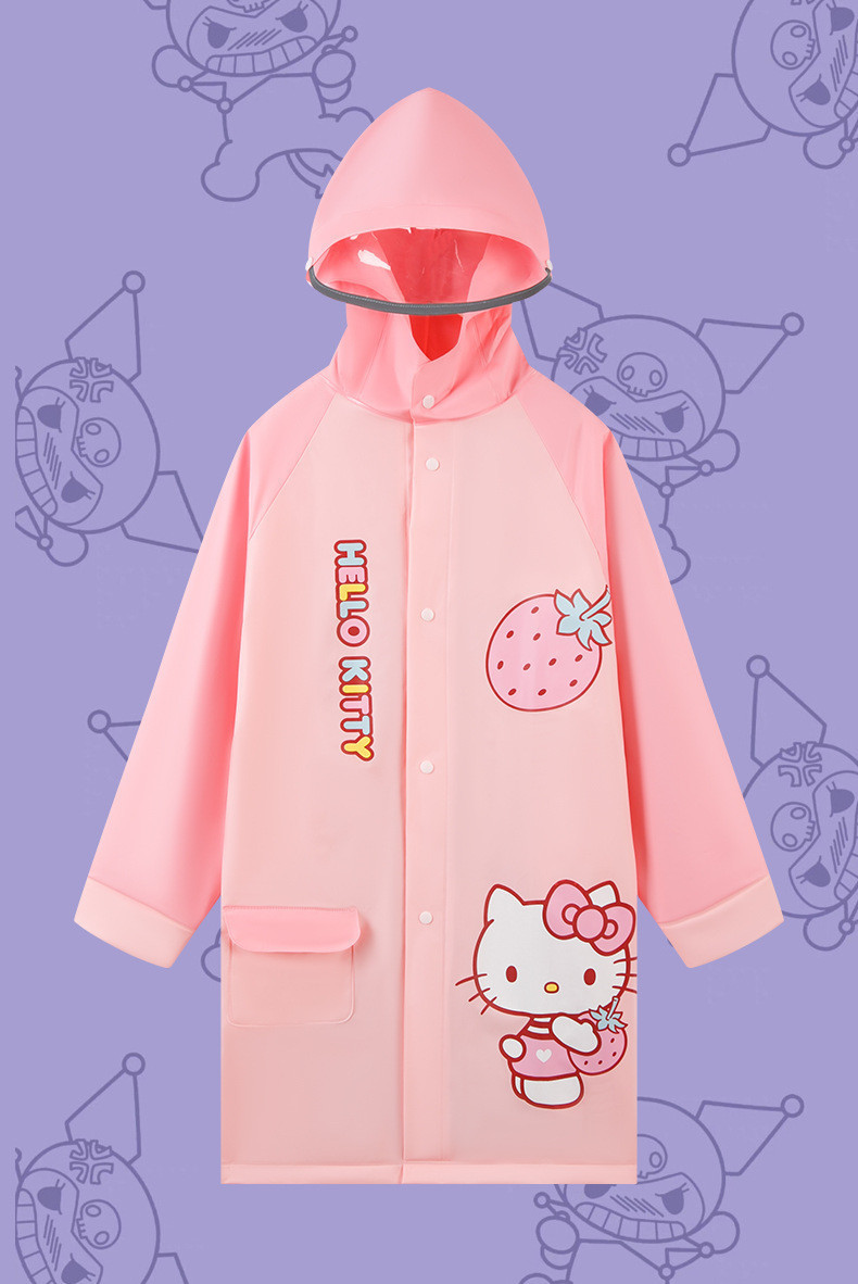 Sanrio Four Seasons Children Kuromi Cartoon Raincoat Kindergarten Girls Poncho Student Melody ...