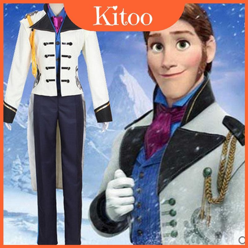 Design Halloween Timeless Prince Hans Cosplay Costume With Chic White ...