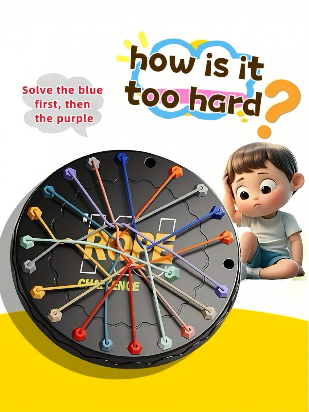Colorful Rope Challenge Board Game, Enhances Logical Thinking ...