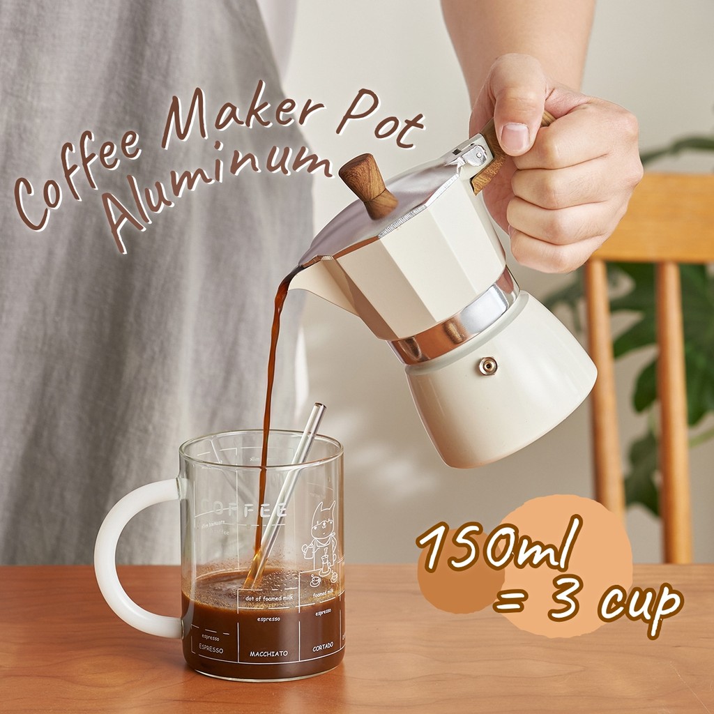 Aluminum Mocha Coffee Pot Italian Style Moka Pot Stove Top Espresso ...