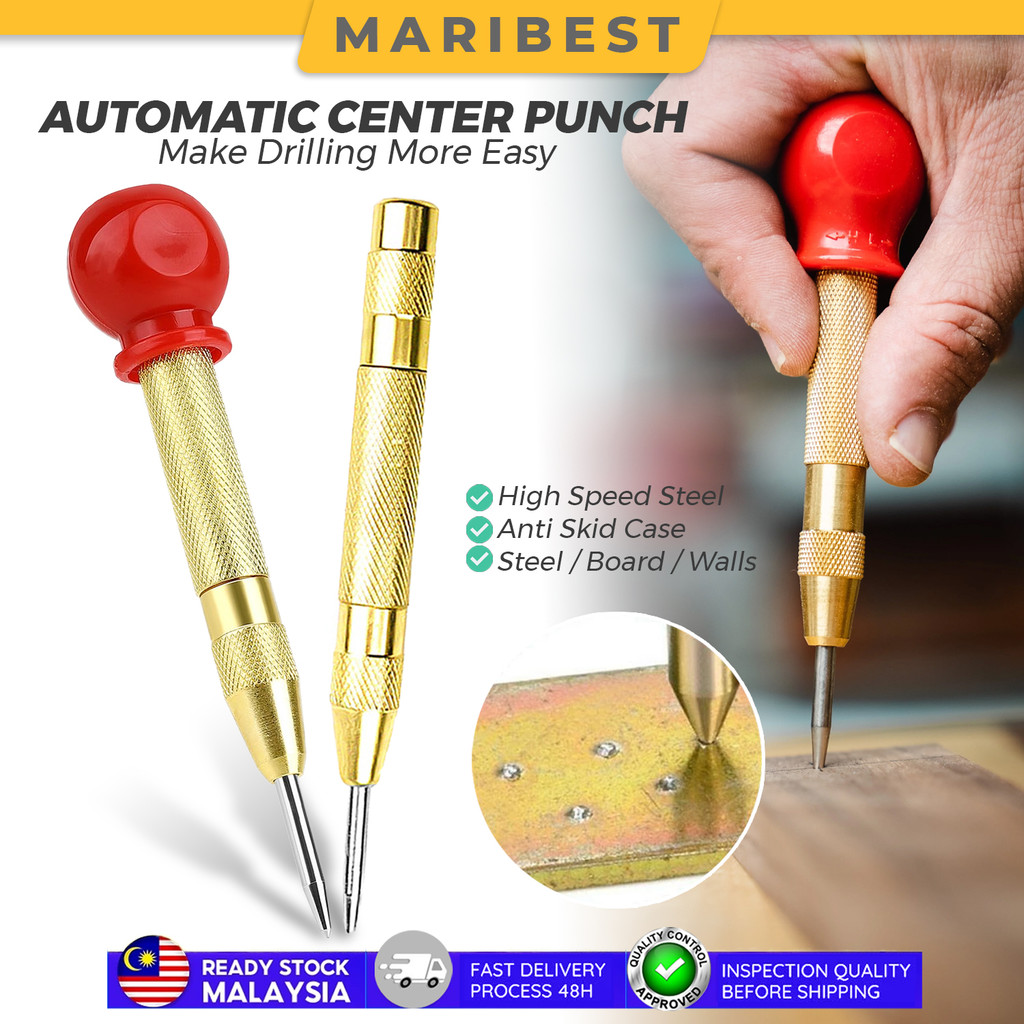 AUTOMATIC CENTER PUNCH Spring Loaded Marking Holes For Start Drilling ...